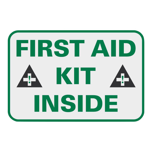 Lavex Aluminum "First Aid Kit Inside" Safety Sign