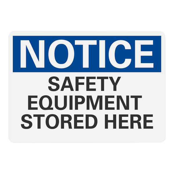Lavex 14" x 10" Non-Reflective Plastic "Notice / Safety Equipment ...