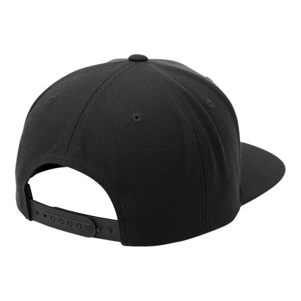 Sport-Tek STC19 Black 6-Panel Flat Bill Snapback Cap - Structured, High ...