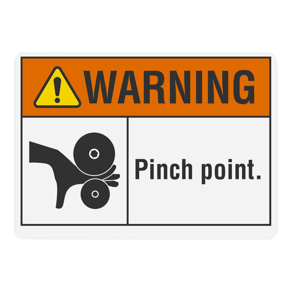 Lavex 14" x 10" Non-Reflective Plastic "Warning / Pinch Point" Sign ...