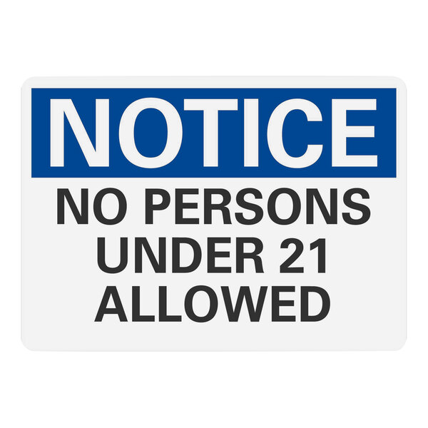 Lavex 10" x 7" Engineer-Grade Reflective Aluminum "Notice / No Persons ...