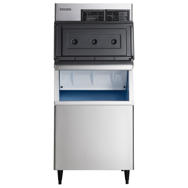 Hoshizaki Low Profile 30" Air Cooled Crescent Cube Ice Machine with Stainless Steel Finish Ice ...