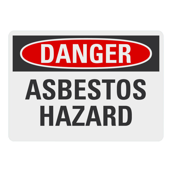 Lavex 14" x 10" Non-Reflective Adhesive Vinyl "Danger / Asbestos Hazard ...