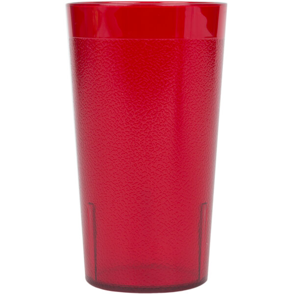 Cambro 1200P156 Colorware 12.6 oz. Customizable Ruby Red SAN Plastic ...