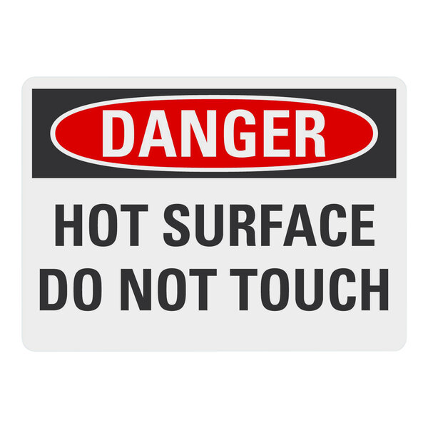 Lavex 10" x 7" Engineer-Grade Reflective Aluminum "Danger / Hot Surface ...