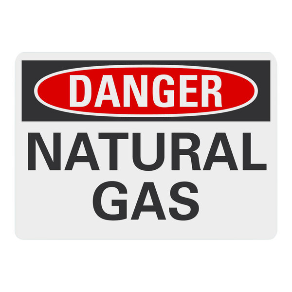 Lavex 14" x 10" Non-Reflective Aluminum "Danger / Natural Gas" Safety Sign