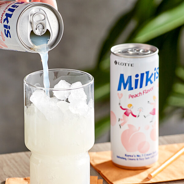 Milkis Peach Milk Soda 8.45 fl. oz. - 30/Case