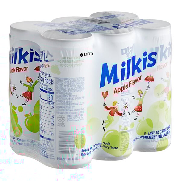 Milkis Apple Milk Soda 8.45 fl. oz. - 30/Case