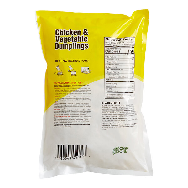 Chef One Chicken and Vegetable Dumpling 40 oz. - 3/Case