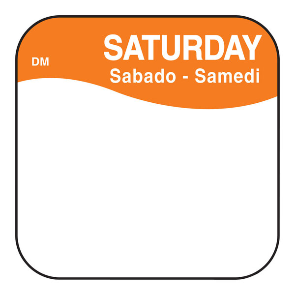 DayMark DissolveMark 3/4" x 3/4" Dissolvable Saturday Day of the Week ...