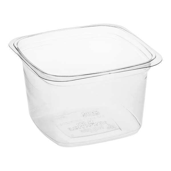 Good Natured 16 oz. Clear PLA Square Deli Container - 675/Case