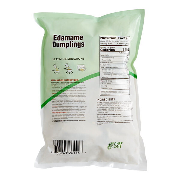 Chef One Edamame Dumpling 40 oz. - 3/Case