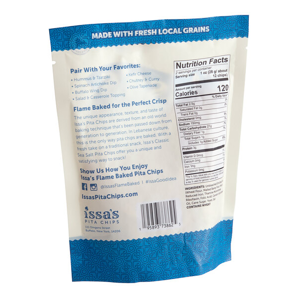 Issa's Classic Sea Salt Pita Chips 2 oz. - 30/Case
