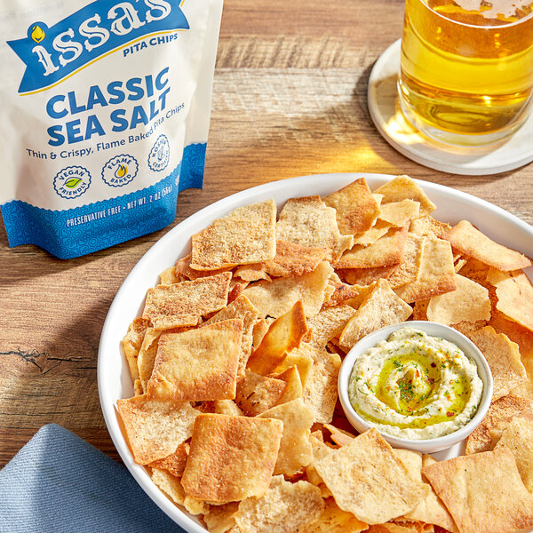 Issa's Classic Sea Salt Pita Chips 2 oz. - 30/Case