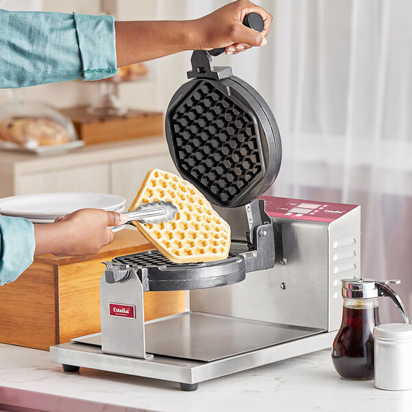 Estella WBMX1A Belgian Waffle Maker with Hexagon Waffle Plate - 120V, 1340W