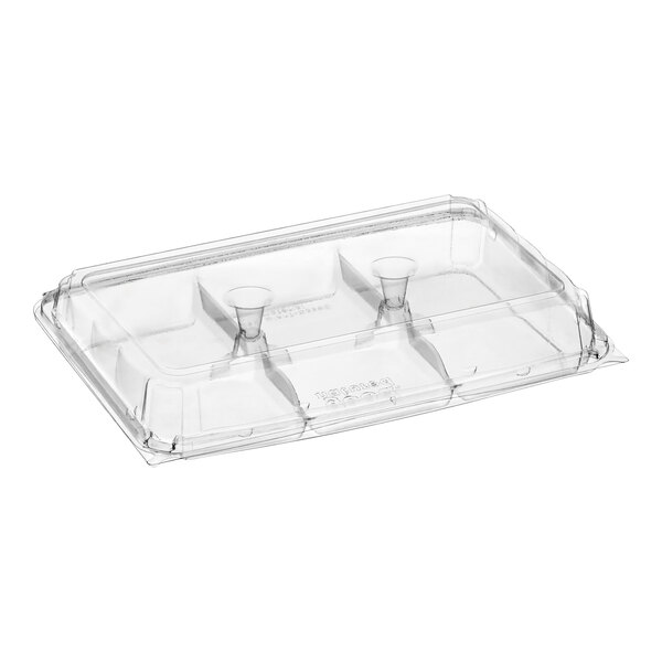 Good Natured 6-Compartment Clear PLA Donut and Bar Package - 100/Case