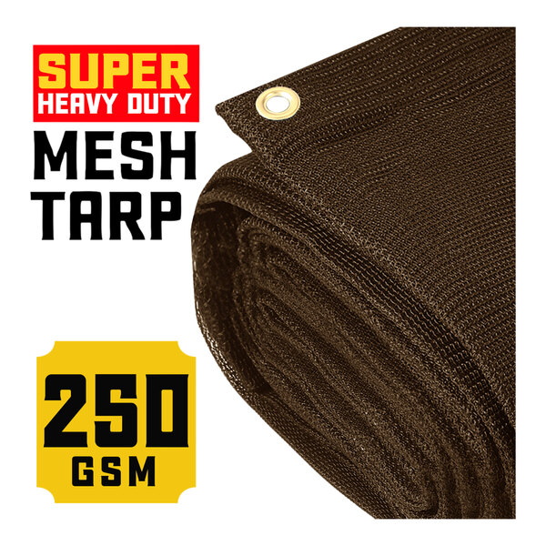 Core Tarps 5' x 20' Brown Super Heavy-Duty Weatherproof 7.5 oz ...