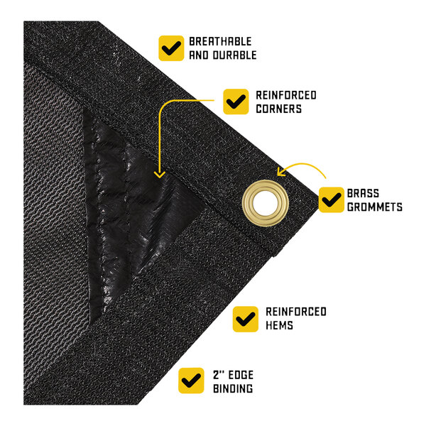 Core Tarps 12' x 20' Black Super Heavy-Duty Weatherproof 7.5 oz ...