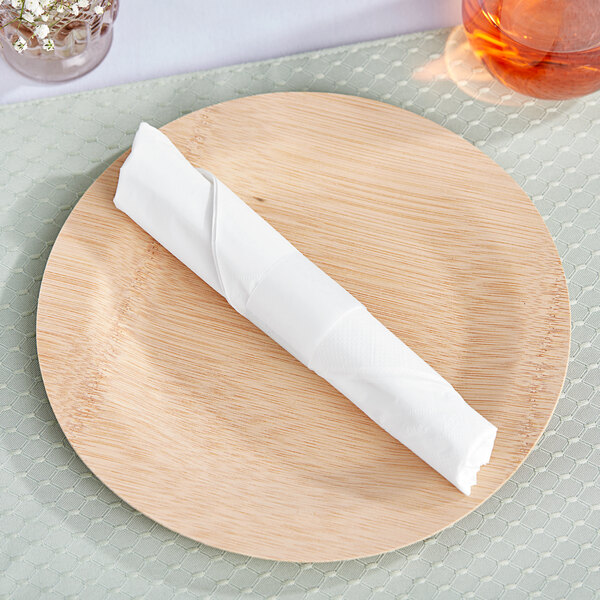Choice 15 3/4" Square White 2-Ply 1/4 Fold WrapNap Dinner Napkin with ...