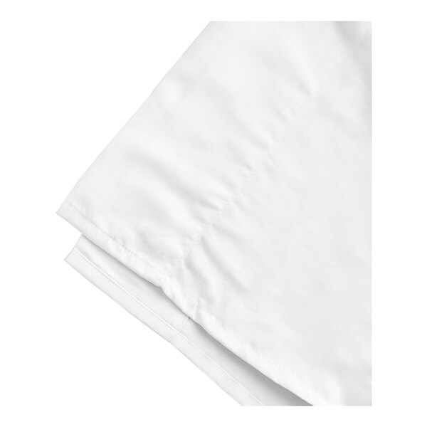 Oxford Micro Superblend 98" x 110" Queen Size 100% Polyester Microfiber White Flat Sheet - 12/Pack