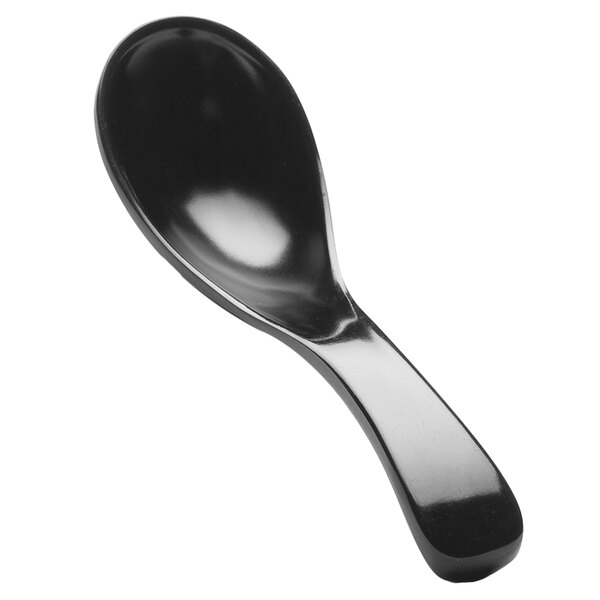 Elite Global Solutions C-9 Zen 5 3/4" Black Soup Spoon - 6/Pack