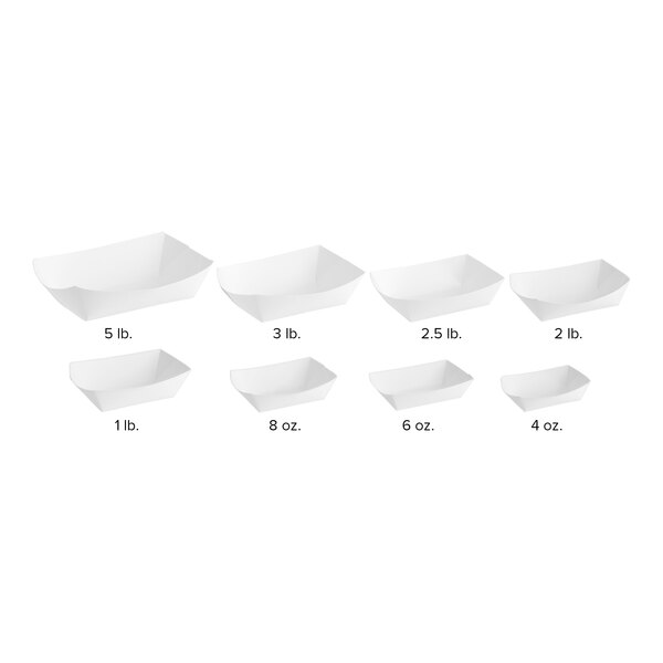 Southern Champion #50 8 oz. White Paper Food Tray - 1000/Case
