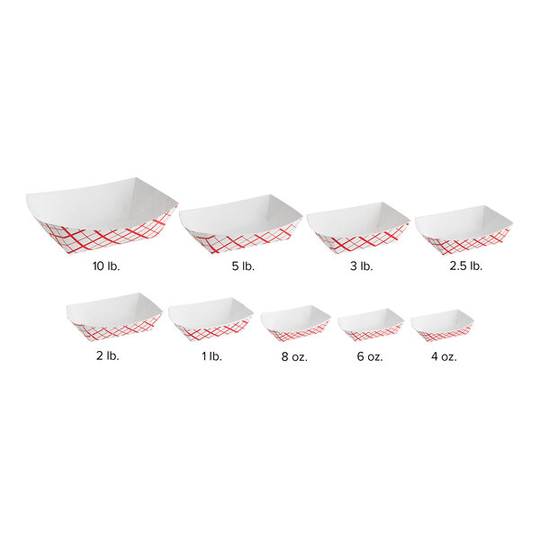 Southern Champion #40 6 oz. Red Checkered Paper Food Tray - 1000/Case