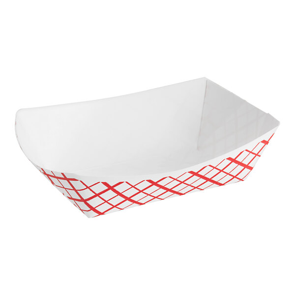 Southern Champion #50 8 oz. Red Checkered Paper Food Tray - 1000/Case
