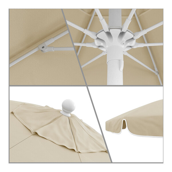 California Umbrella Salinas 7 1/2' Round Manual Lift Umbrella with 1 1/ ...