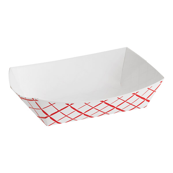 Southern Champion #200 2 lb. Red Checkered Paper Food Tray - 1000/Case