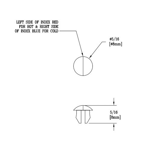T&S 014173-45 Red and Blue Index Button and Plug