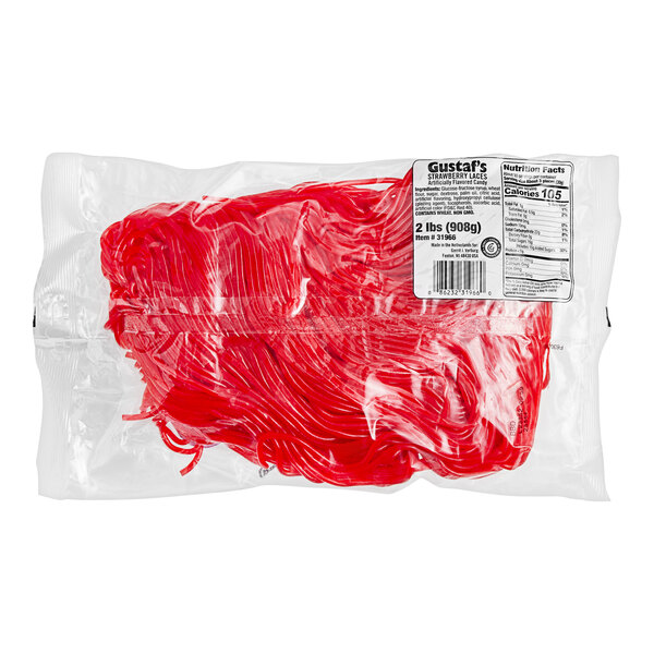Gustaf's Strawberry Licorice Laces 2 lb.