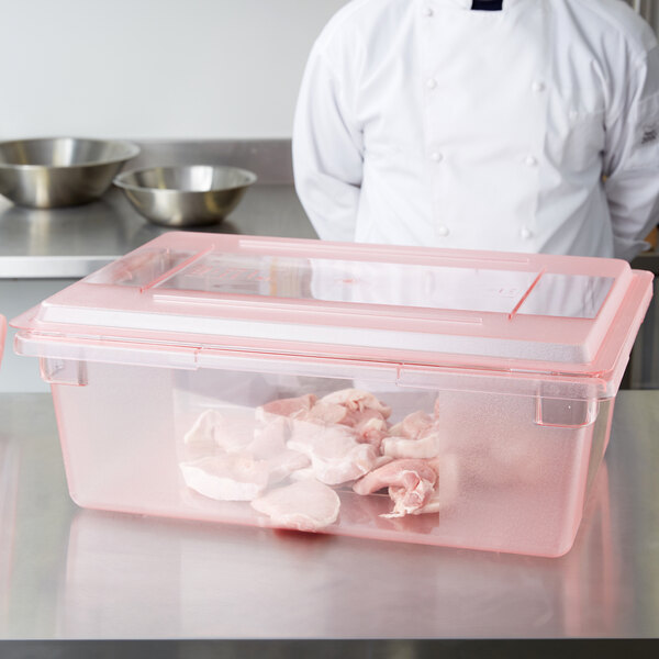 Carlisle 10622C05 StorPlus Red Food Storage Box - 26" x 18" x 9"