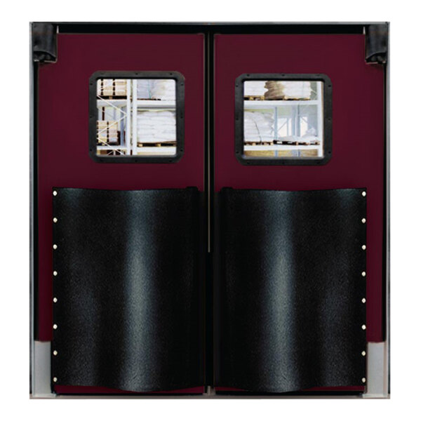 Chase Doors Durulite Retailer 72" x 84" Red Medium-Duty Double Swinging ...