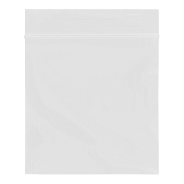 Lavex 5" x 8" 2 Mil White Reclosable Polyethylene Bag - 1000/Case