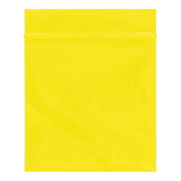 Lavex 4" x 6" 2 Mil Yellow Reclosable Polyethylene Bag - 1000/Case