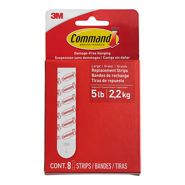 3M Command™ 7100281873 5 lb. Large Foam Refill Adhesive Strip Pairs - 8 ...
