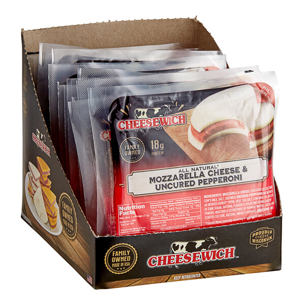 Cheesewich Pepperoni and Mozzarella Cheese Sandwich 2.5 oz. - 64/Case