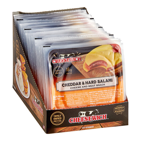 Cheesewich Salami and Cheddar Cheese Sandwich 2.5 oz. - 96/Case