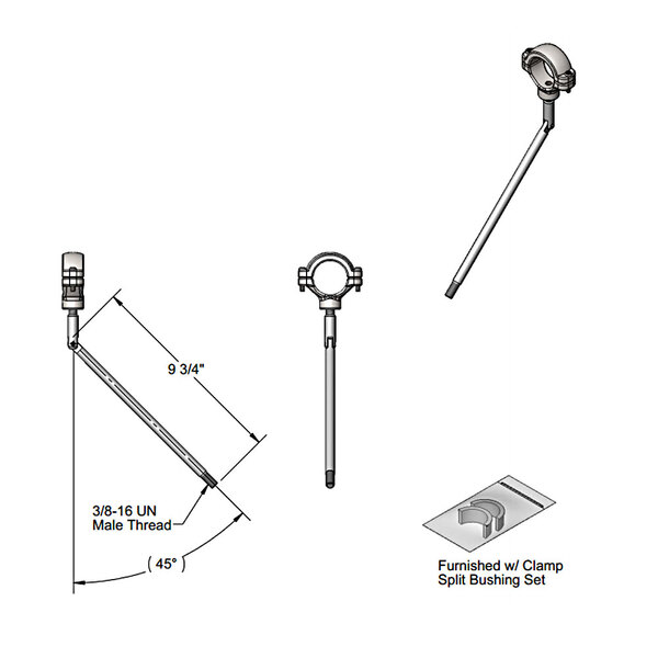 T&S 016449-40 Upper Support Rod Assembly with PVC Bushing