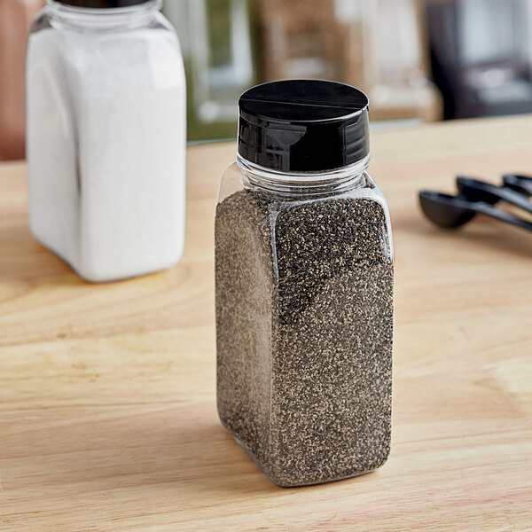 16 oz. Rectangular Plastic Spice Container and 53/485 Black Induction ...