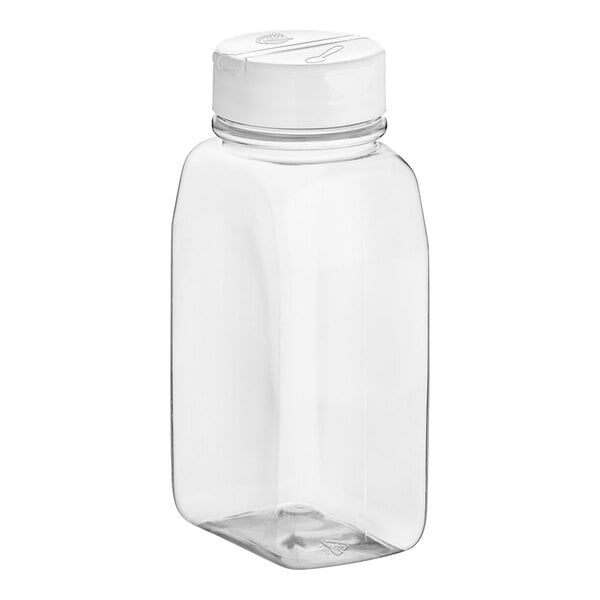 16 oz. Rectangular Plastic Spice Container and 53/485 White Induction ...