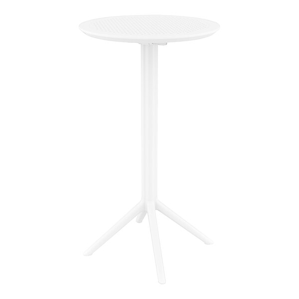 Siesta Sky 23 5/8" Round White Bar Height Foldable Table