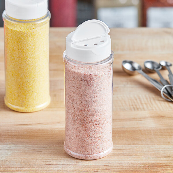 12 oz. Round Plastic Spice Container and 53/485 White Induction-Lined ...