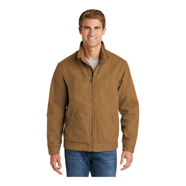 CornerStone CSJ40 Unisex Duck Brown Washed Duck Cloth Flannel-Lined ...