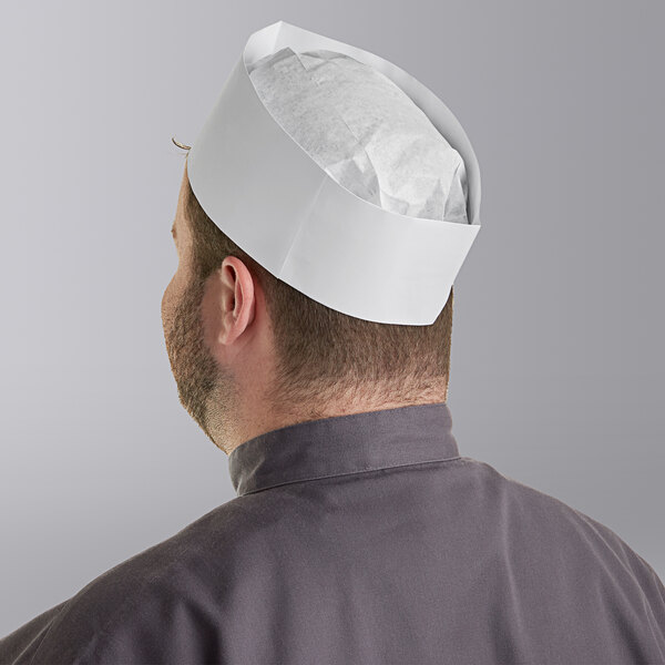 Choice Adjustable White Disposable Overseas Cap - 1000/Case