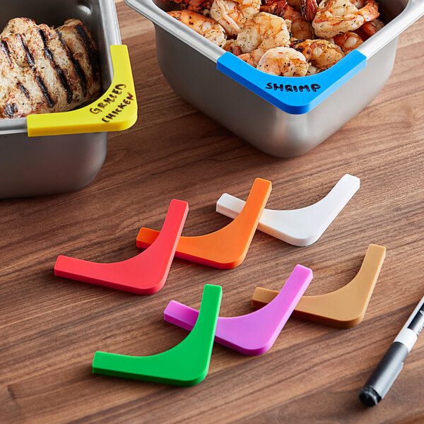 Vigor 3" Purple Blank Write-On Food Pan Corner Label