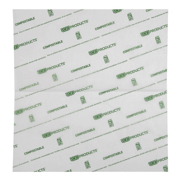 Eco-Products 10" x 10 3/4" White Interfolded Compostable Dry Waxed Deli ...