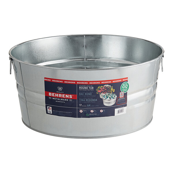 Behrens 24" x 11" Galvanized Steel Round Tub 3GS