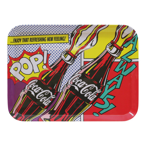 Tablecraft 15" x 11" Rectangular Coca-Cola® Pop Art Graphic Melamine ...